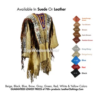 Native American Indian Fringes Suede Shirt With Beads Cowgirl Shirt ...