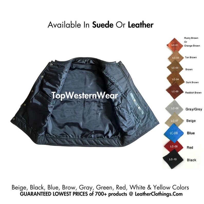 SOA Men Black Leather Vest Hunt Club Vest Yellow Quilted Diamond Stitch ...