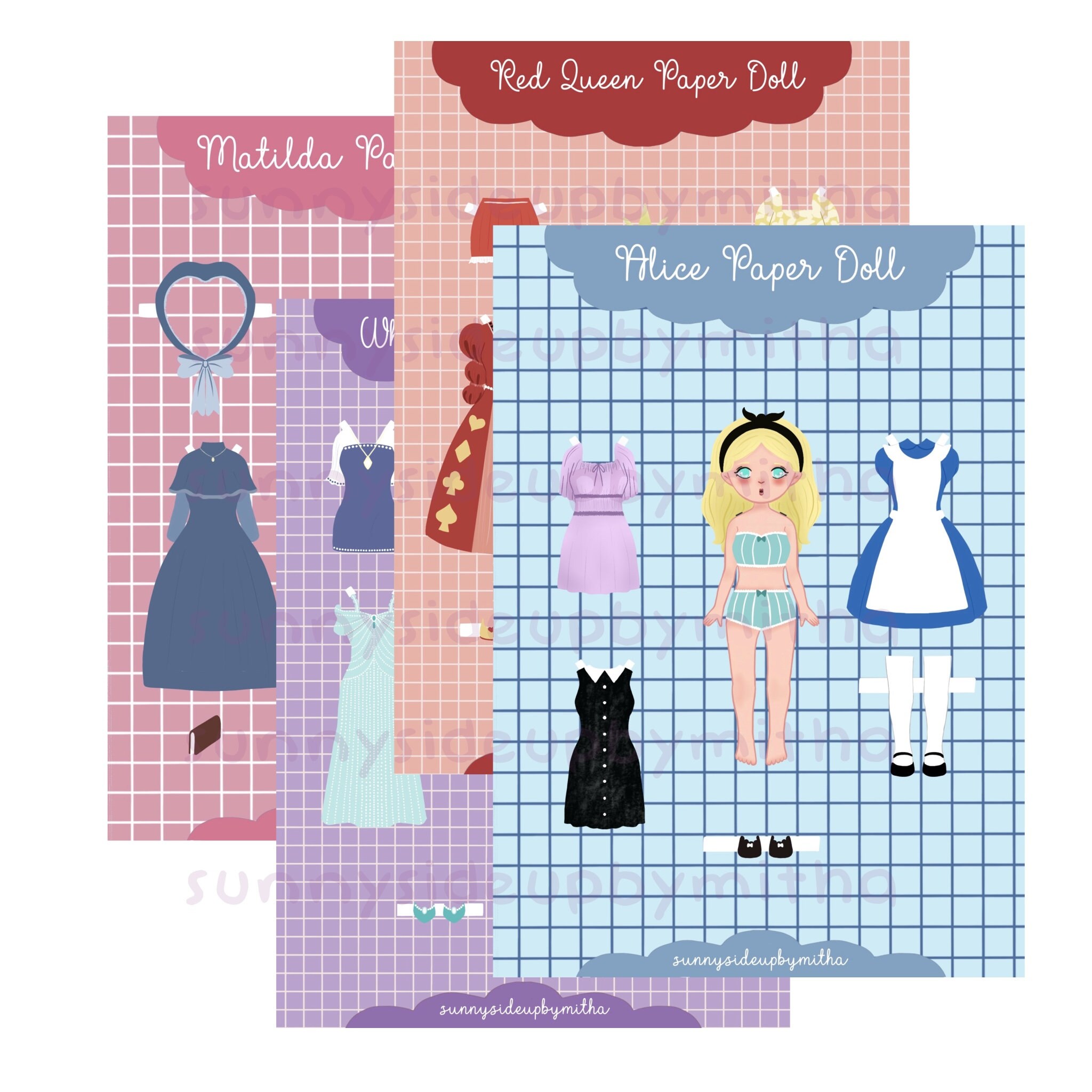 Printable Digital Alice in Wonderland Paper Doll Korean Paper Doll ...