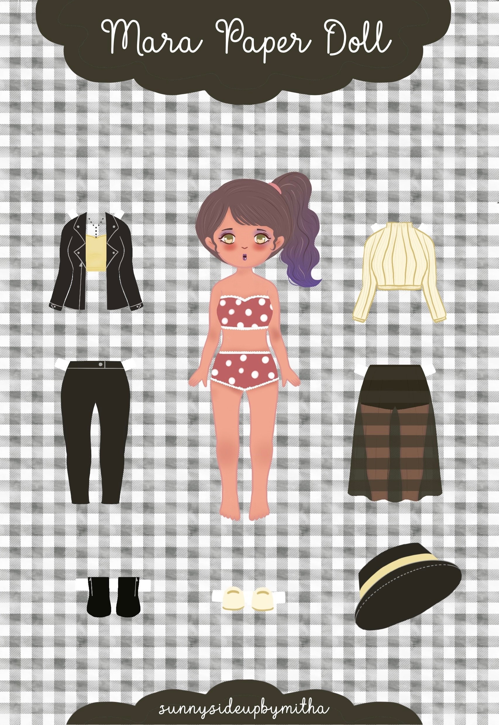 Printable Cute Paper Doll Kawaii Korean Paper Doll Pretty Dress up ...