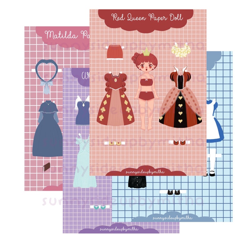 Printable Digital Alice in Wonderland Paper Doll Korean Paper Doll ...