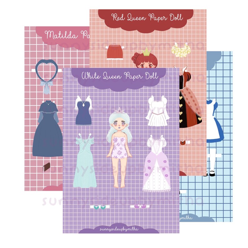 Printable Digital Alice in Wonderland Paper Doll Korean Paper Doll ...