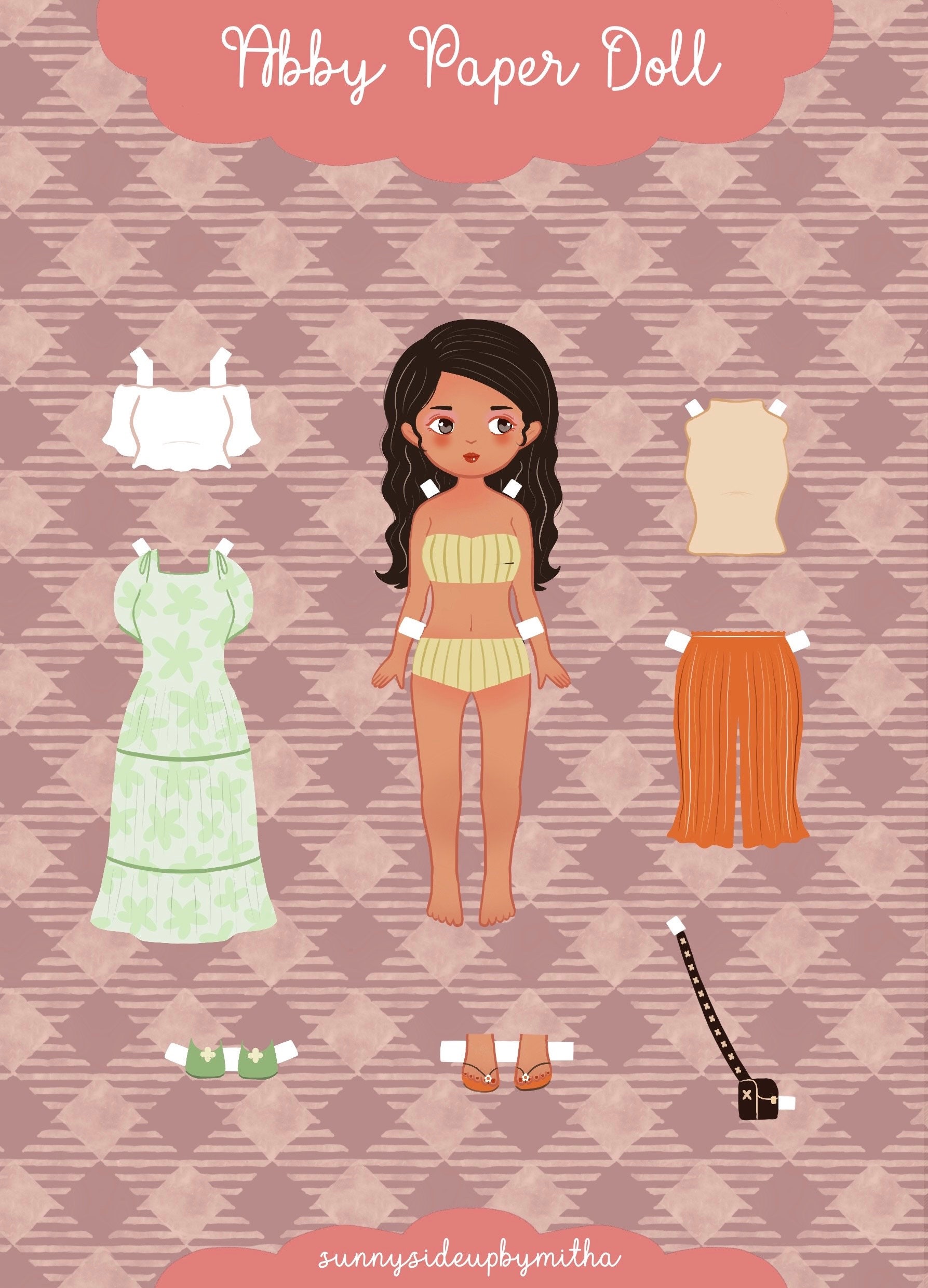 Printable Cute Paper Doll Kawaii Korean Paper Doll Pretty Dress up ...