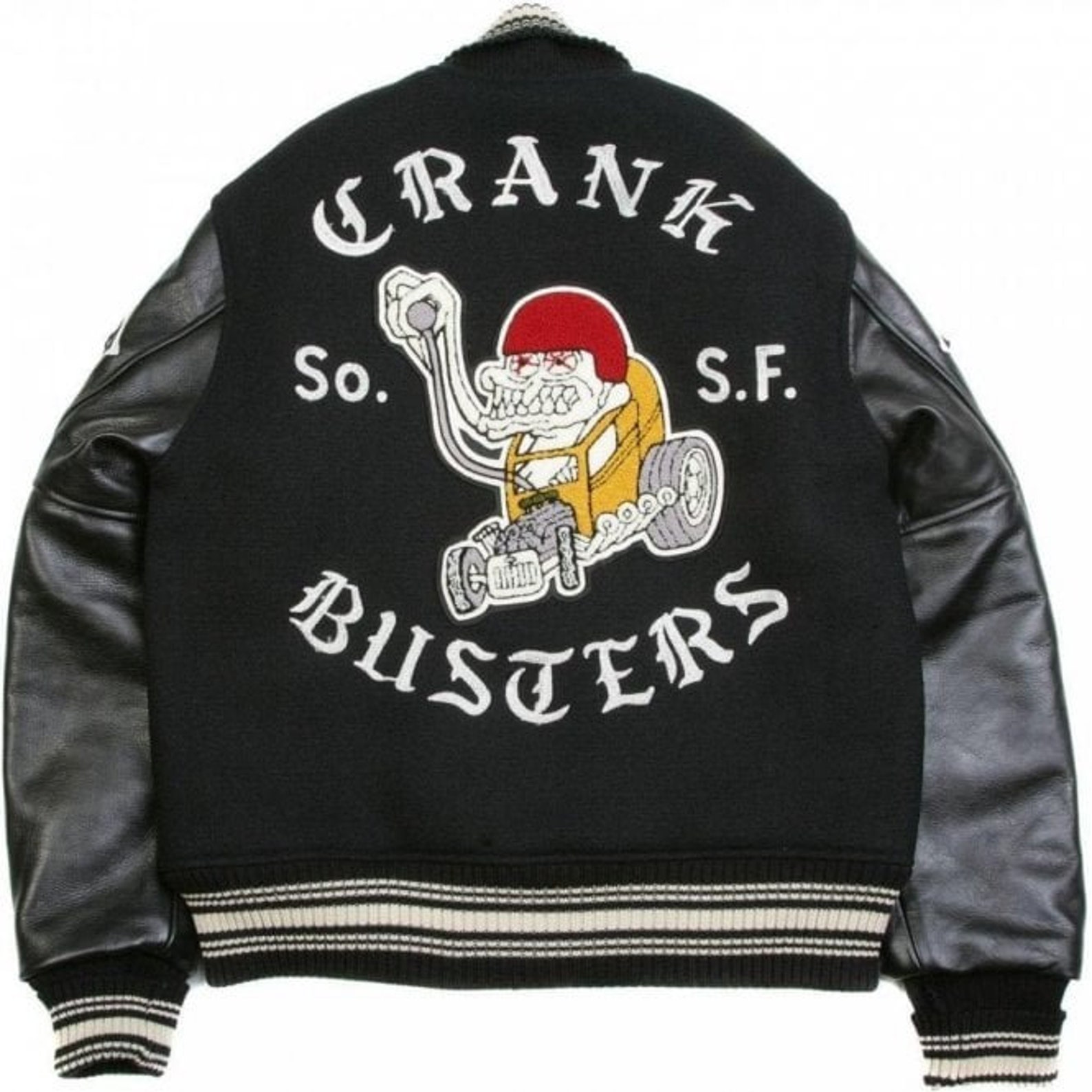 Letterman Regular Fit Black Body Black Raglan Sleeve Crank Buster ...