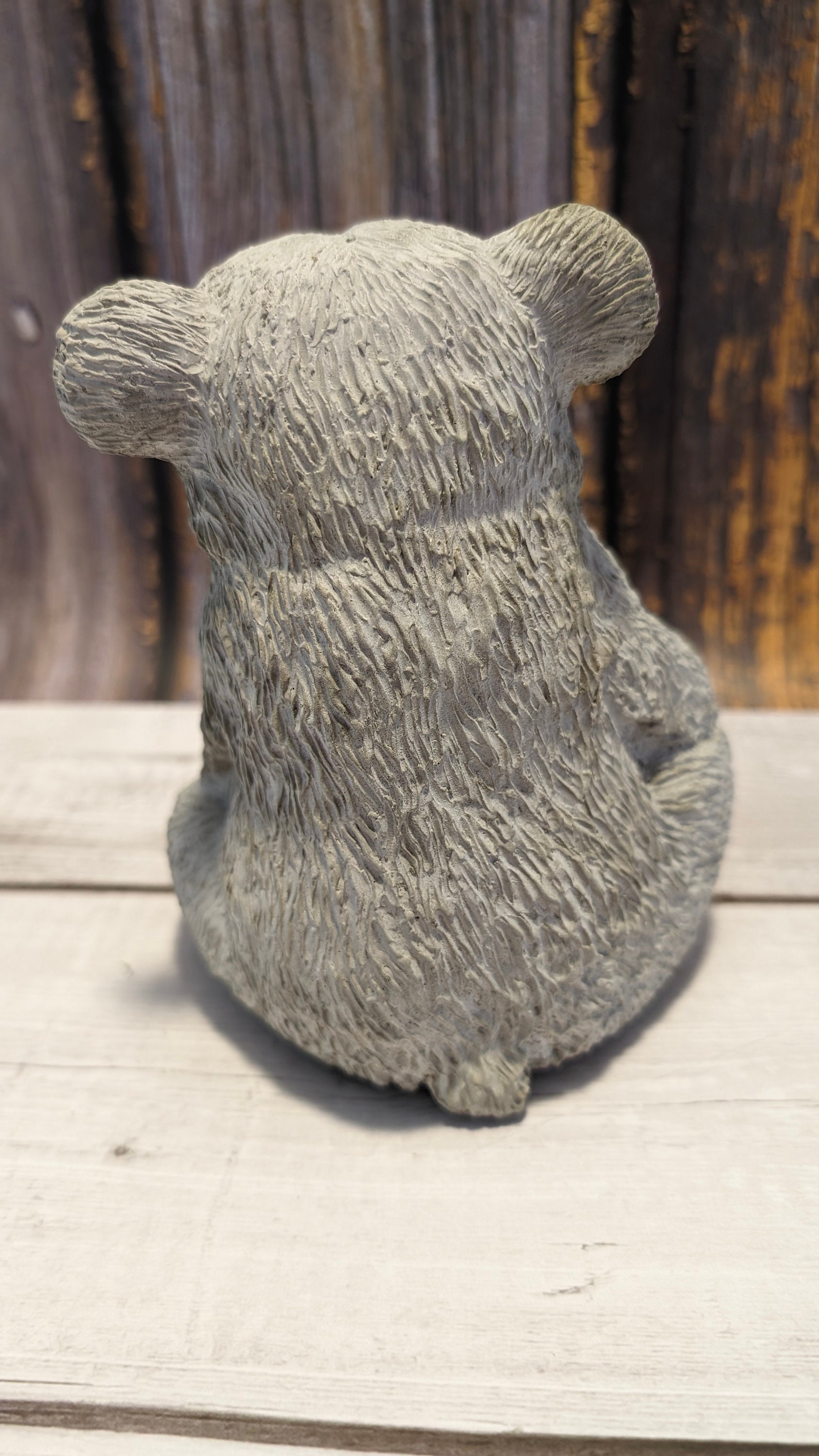 Handcrafted Concrete Baby Bear Statue - Etsy