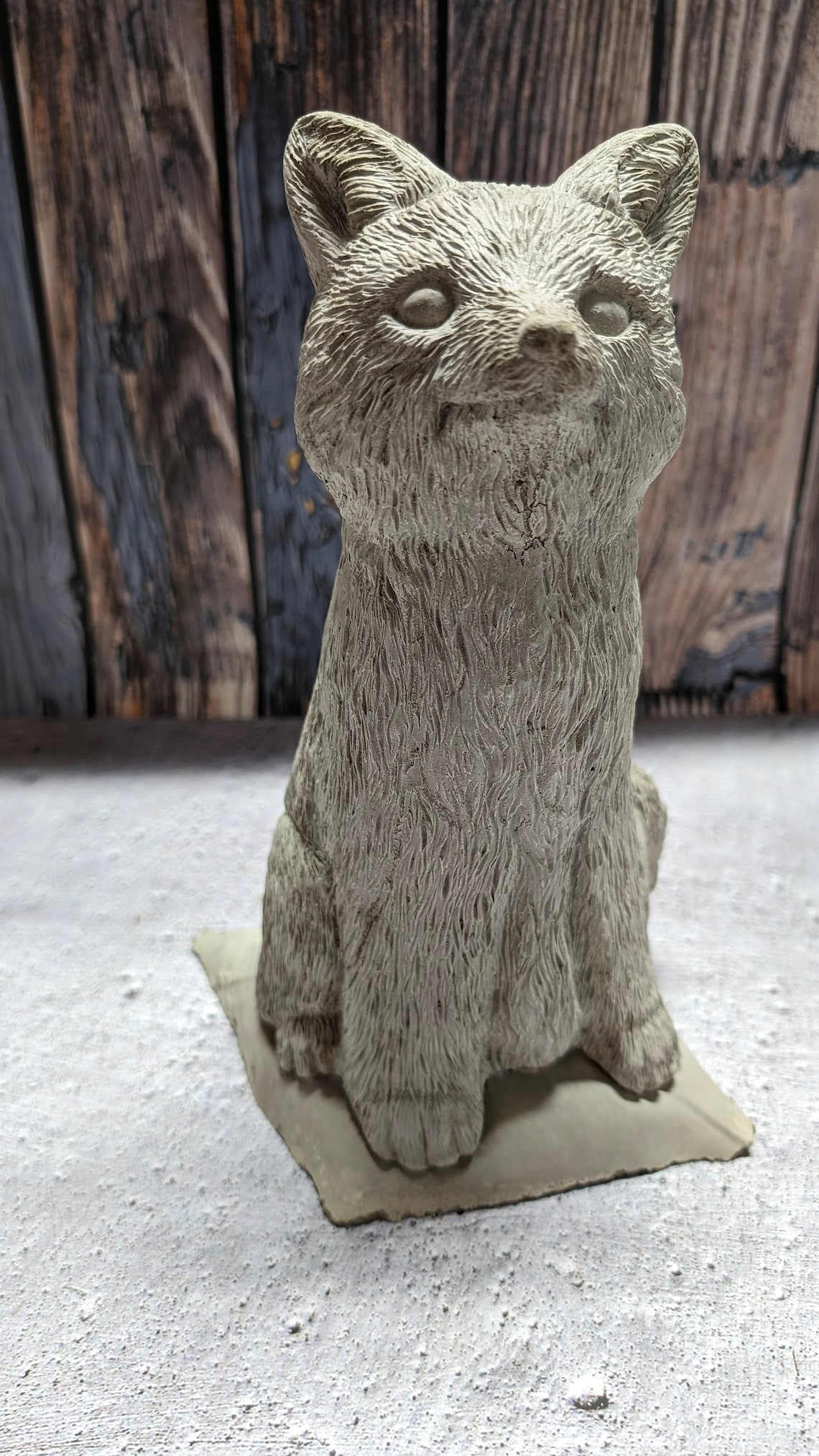 Handcrafted Concrete Garden Fox Statue - Etsy