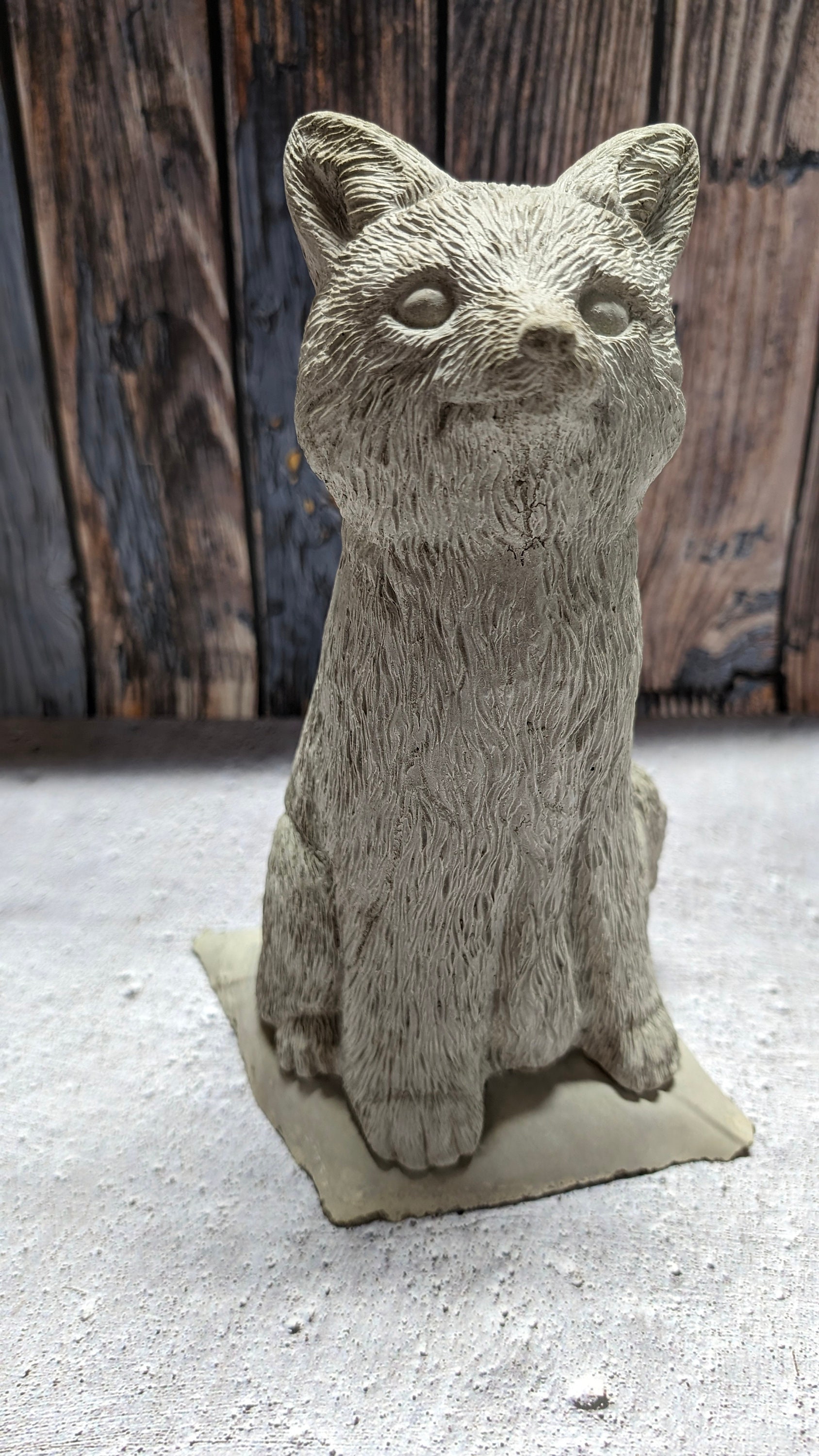 Handcrafted Concrete Garden Fox Statue - Etsy