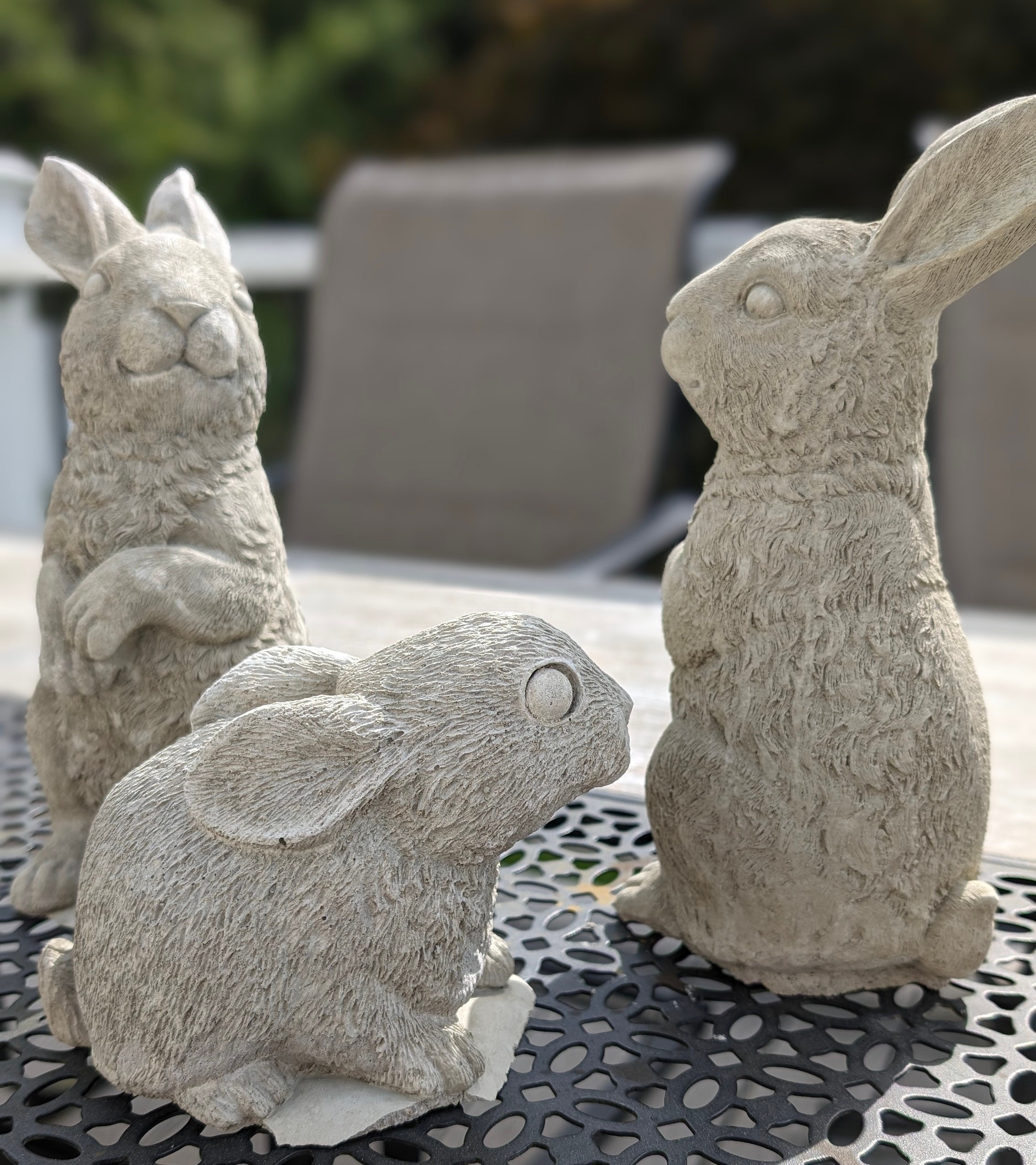 Handcrafted Peaceful Concrete Rabbit Statue - Etsy