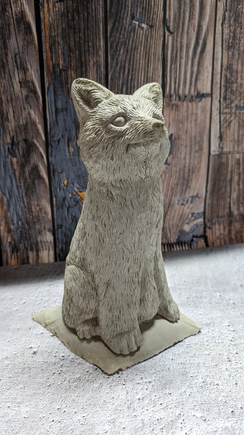 Handcrafted Concrete Garden Fox Statue - Etsy