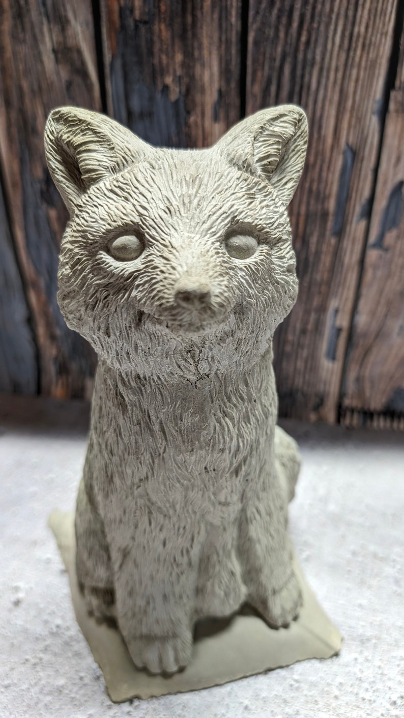 Handcrafted Concrete Garden Fox Statue - Etsy