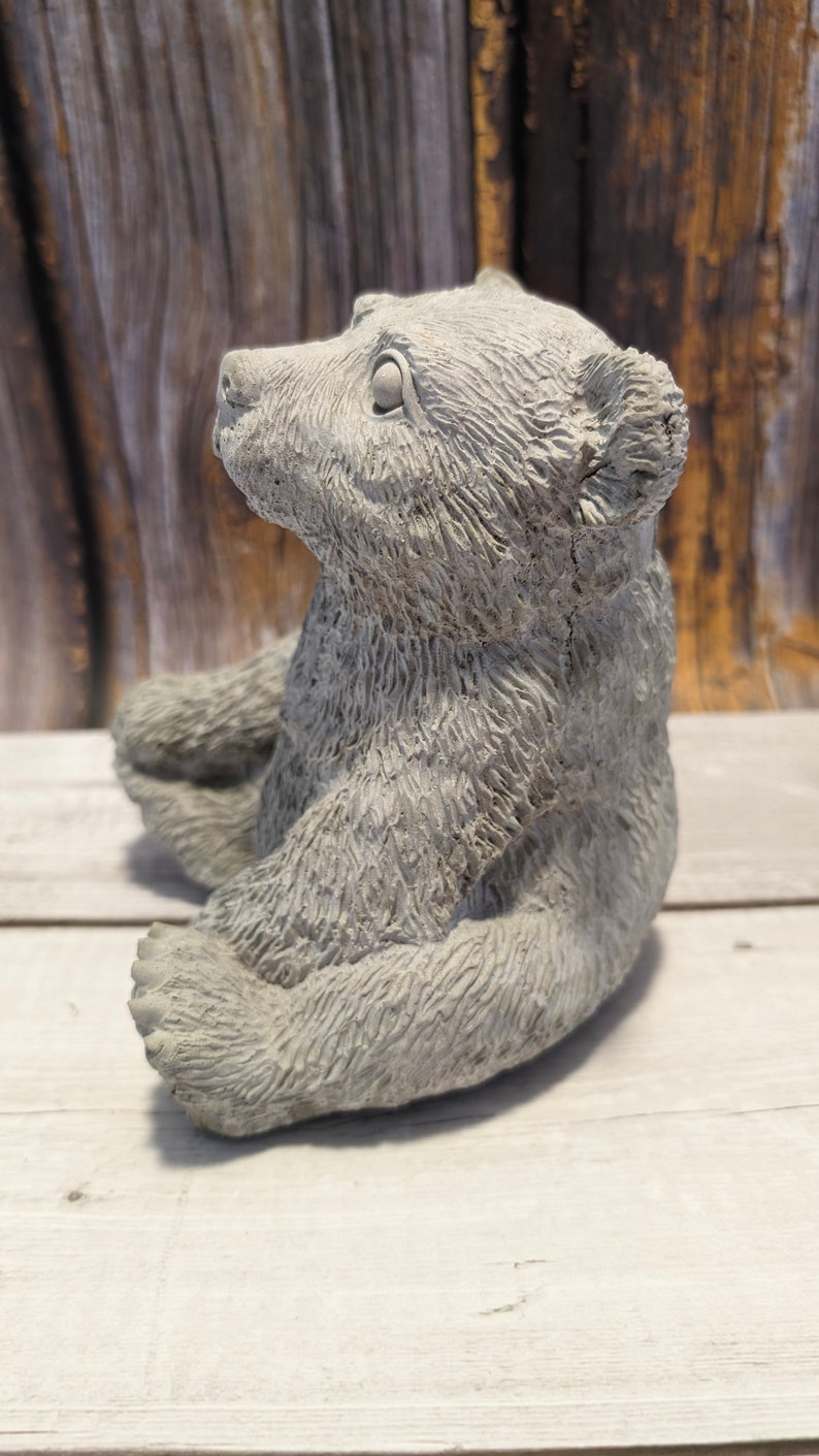 Handcrafted Concrete Baby Bear Statue - Etsy