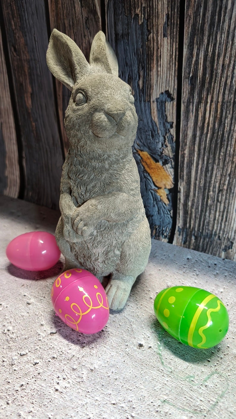 Handcrafted Concrete Rabbit Statue - Etsy