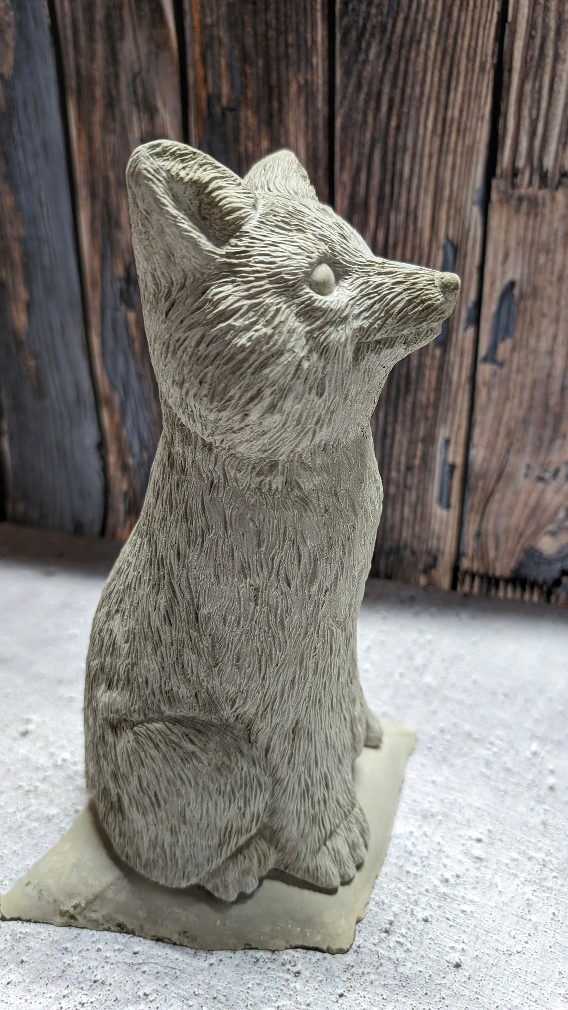 Handcrafted Concrete Garden Fox Statue - Etsy