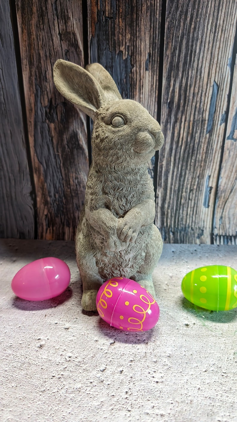 Handcrafted Concrete Rabbit Statue - Etsy
