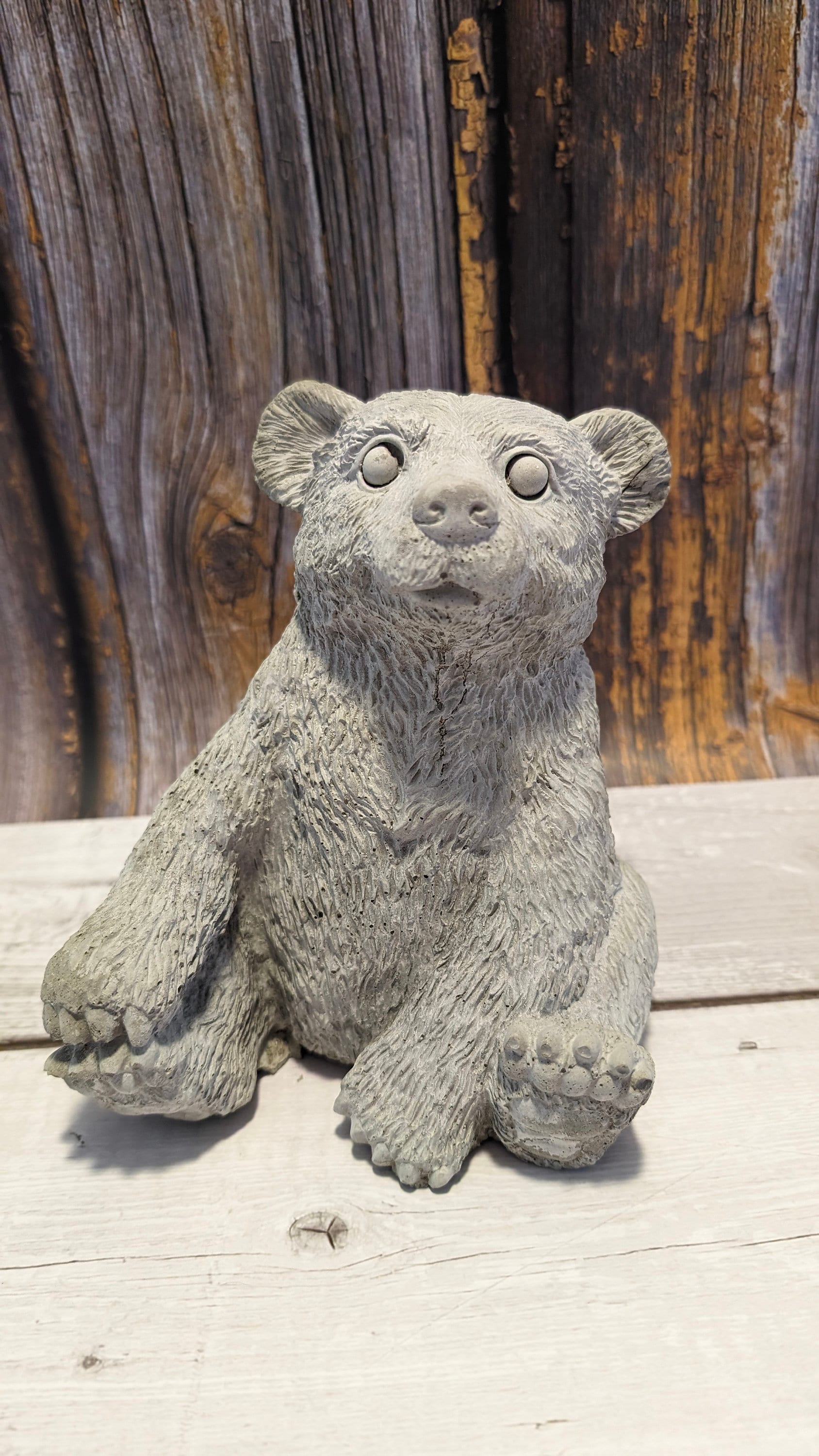Handcrafted Concrete Baby Bear Statue - Etsy