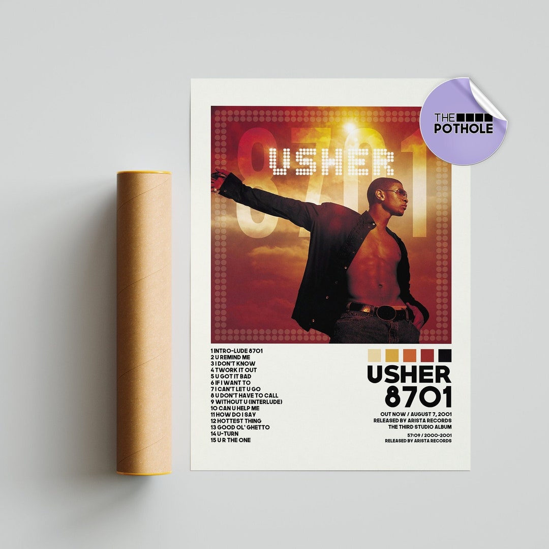 Usher Posters / 8701 Poster / Usher, 8701 / Album Cover Poster / Tracklist Poster, Custom Poster ...
