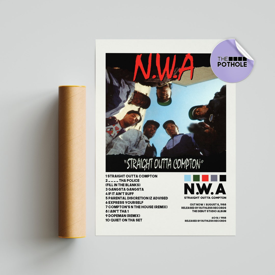 N.W.A. Posters / Straight Outta Compton Poster / Album Cover Poster / Tracklist Poster, Custom ...