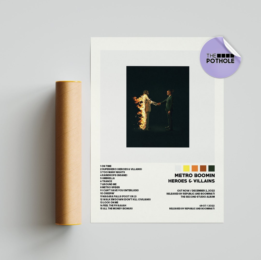 Metro Boomin Poster / Heroes & Villains Poster / Album Cover Poster ...