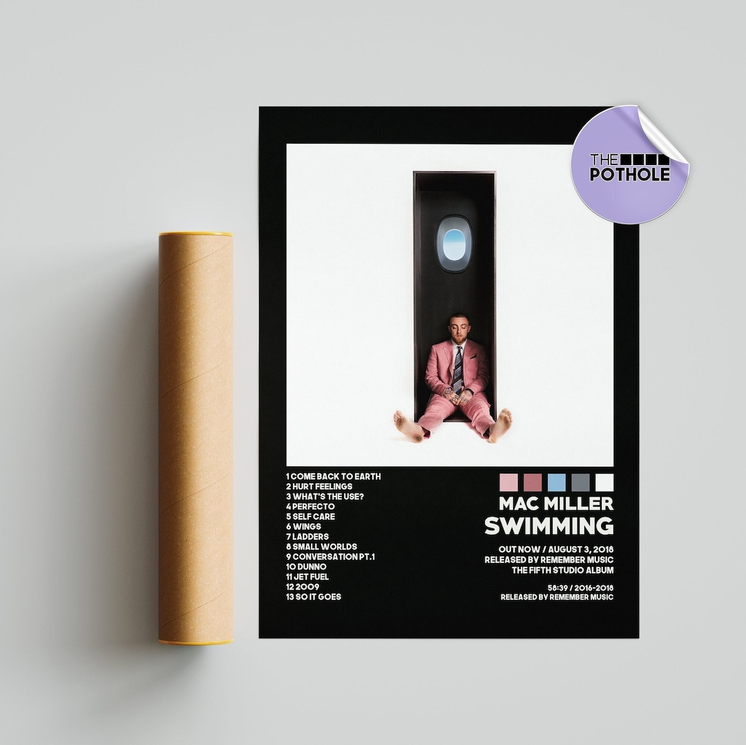Mac Miller Posters / Swimming Poster / Tracklist Album Cover Poster ...