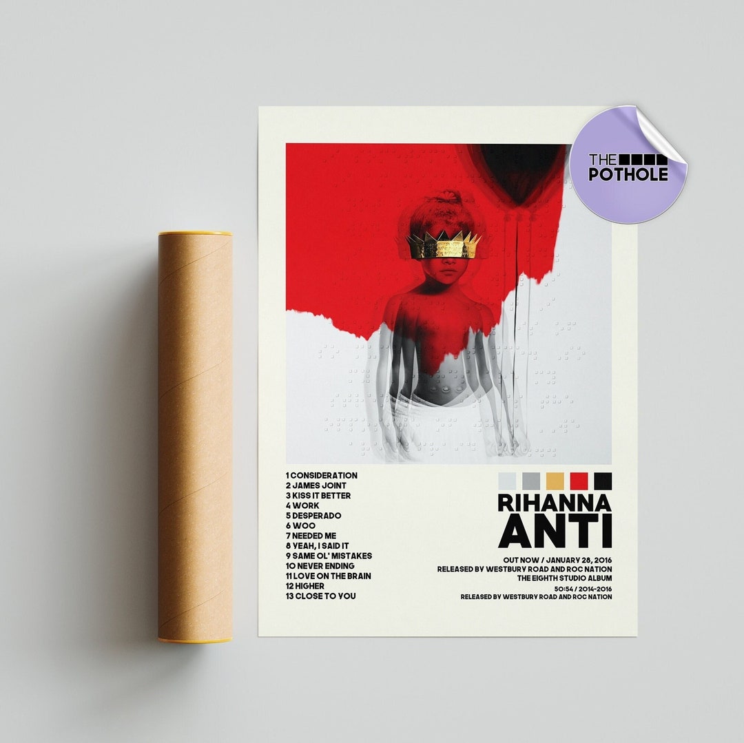 Rihanna Posters / Anti Poster / Anti by Rihanna Tracklist / Album Cover ...