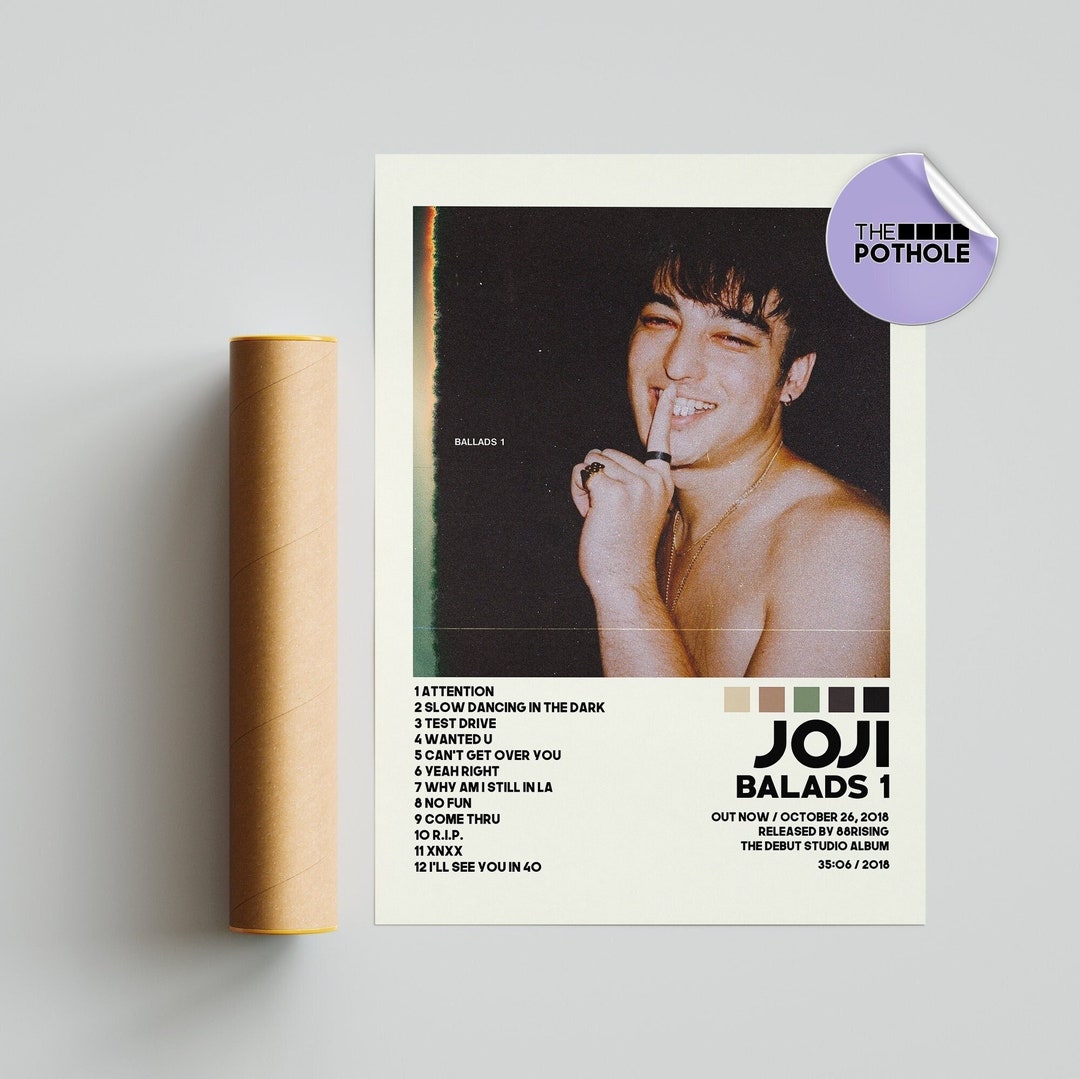 Joji Posters Ballads 1 Poster Joji Tracklist Album Cover Poster / Album Cover Poster Print Wall ...