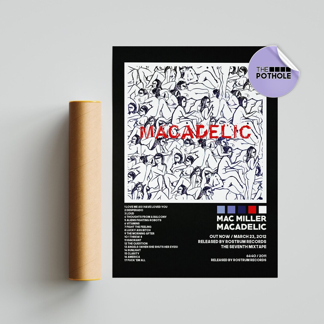 Mac Miller Posters / Macadelic Poster / Tracklist Album Cover Poster ...