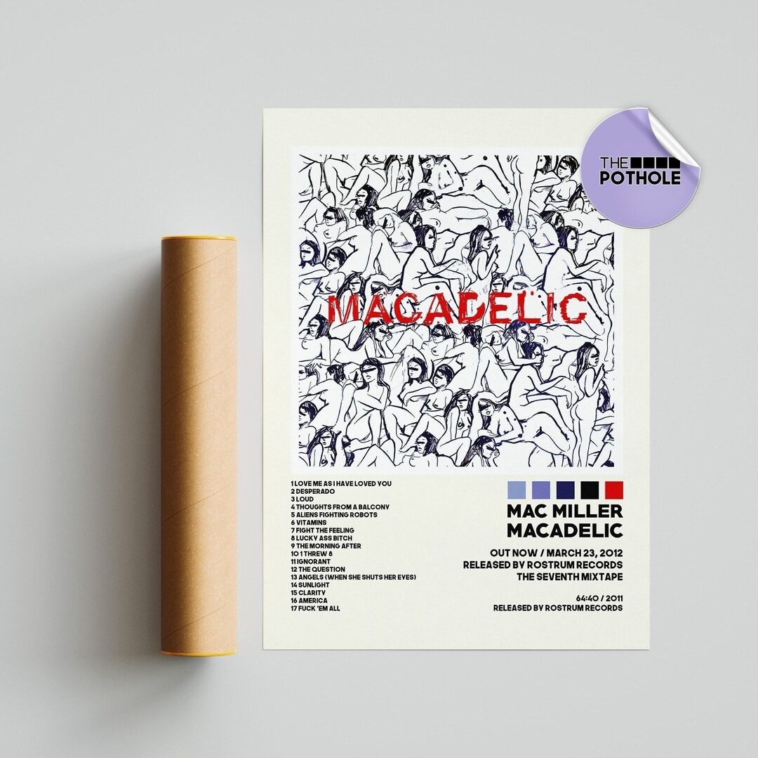 Mac Miller Posters / Macadelic Poster / Tracklist Album Cover Poster ...