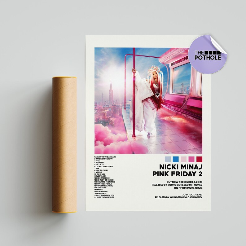 Nicki Minaj Posters / Pink Friday 2 Poster, Tracklist Album Cover Poster, Print Wall Art, Custom ...