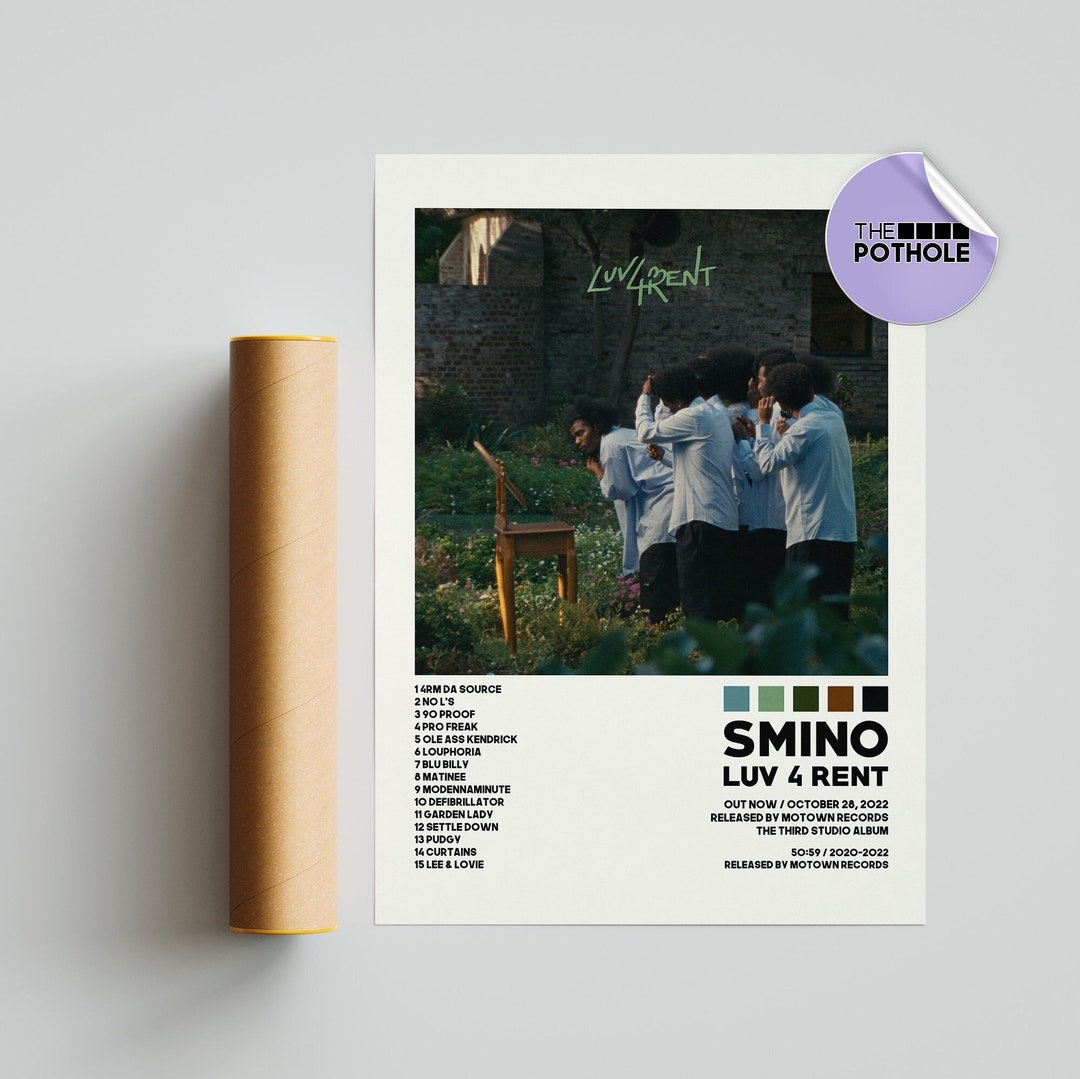 Smino Posters / Luv 4 Rent Poster, Tracklist Album Cover Poster, Print ...