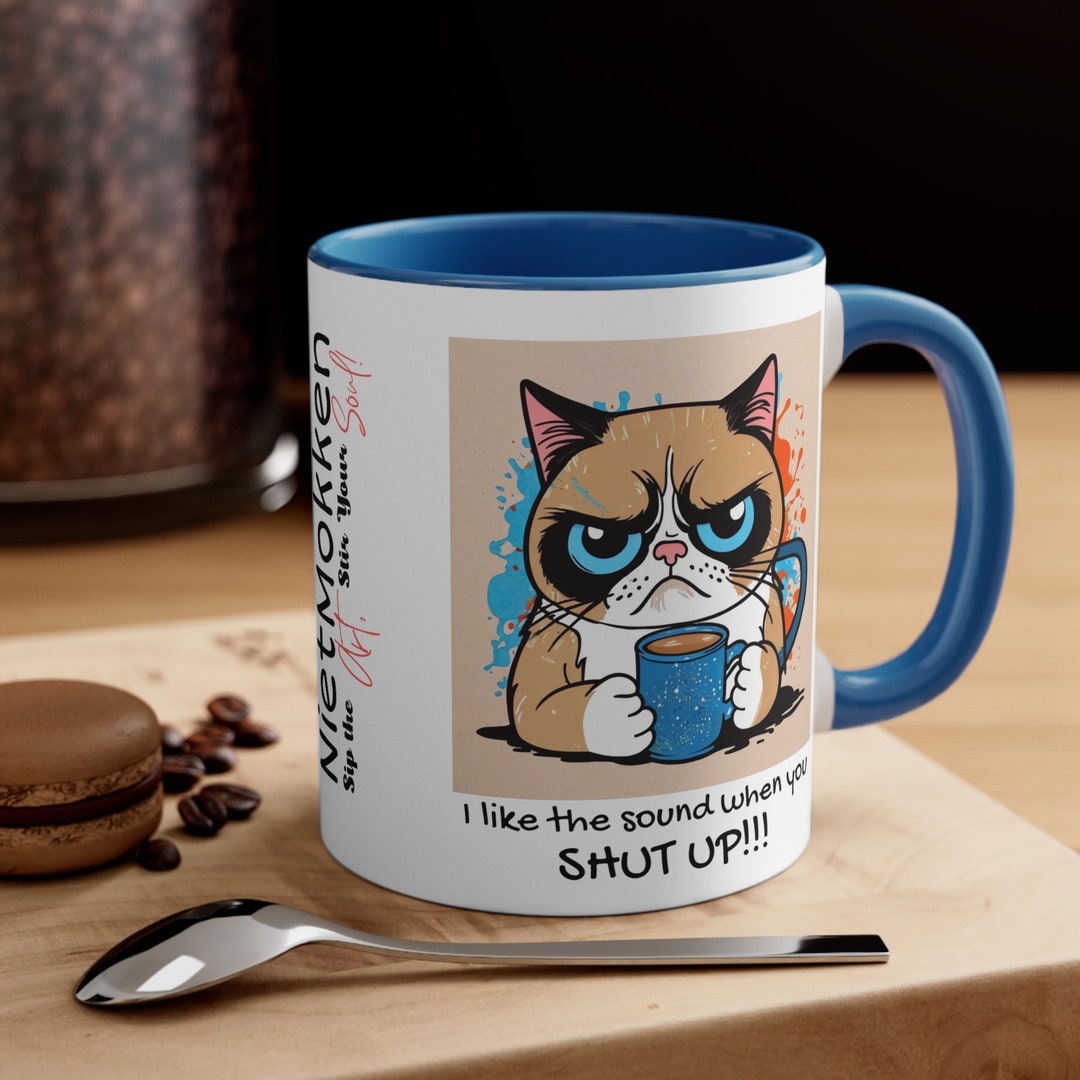 Niet Mokken's Silent Plea Grumpy Cat Mug 11oz 0.33l: Revel in the Sound ...