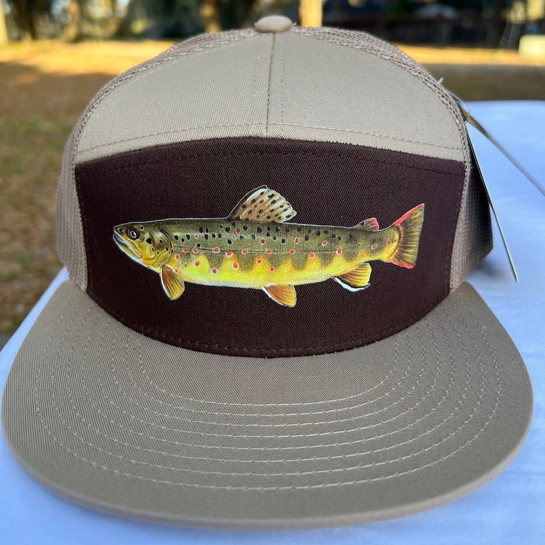 Brook Trout Hat, 5 Panel Snapback Hat for Men, Dad Fishing Hat Gift, Mens Fishing Hat Gift for ...