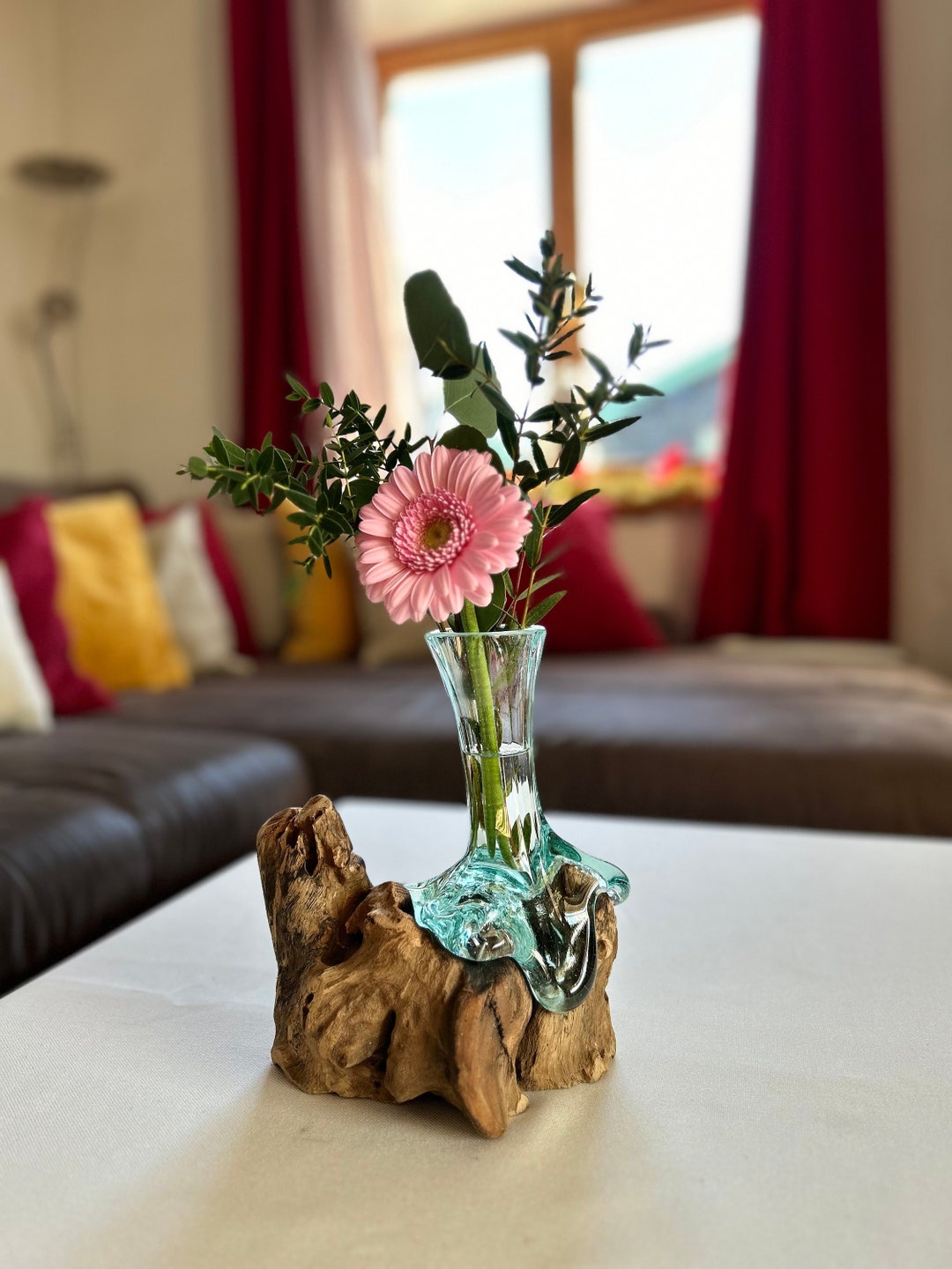Vase Root Wood, Vase on Root, Flowers Aesthetic, Glass Flower Vase ...