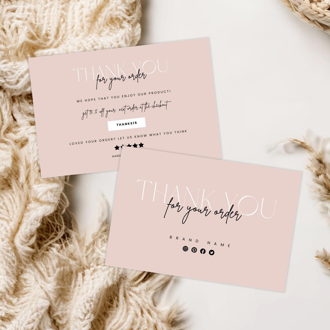 Thank You for Your Order Card Template | Retro Business Thank You Card ...