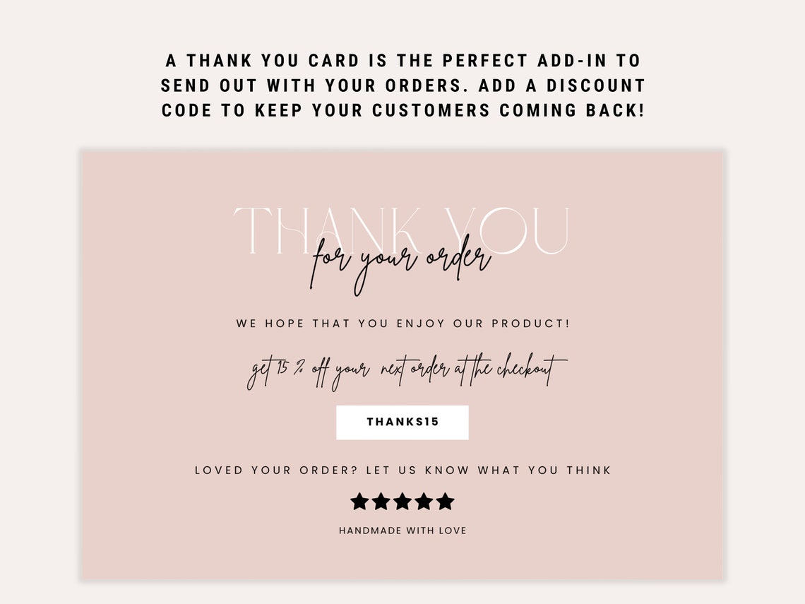Thank You for Your Order Card Template Retro Business Thank You Card ...