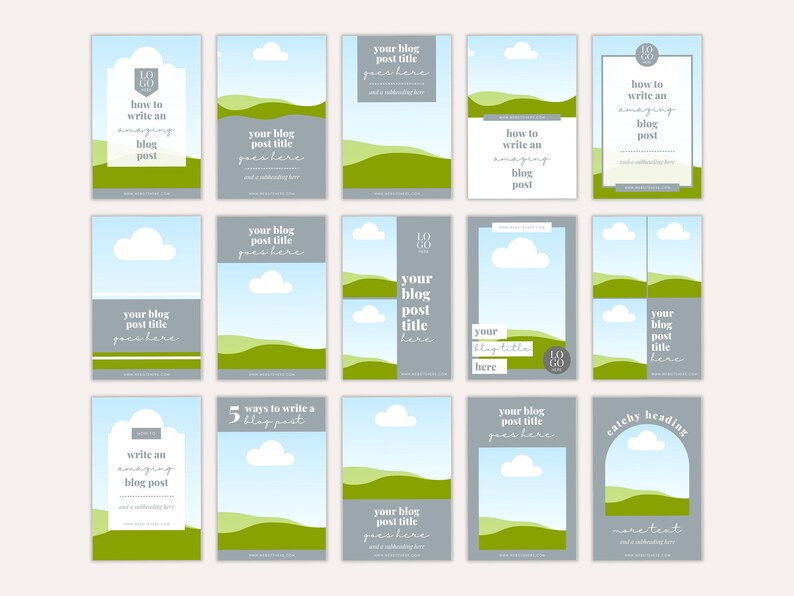 Soft Blue Pinterest Pin Templates Pinterest Templates Canva Pinterest ...