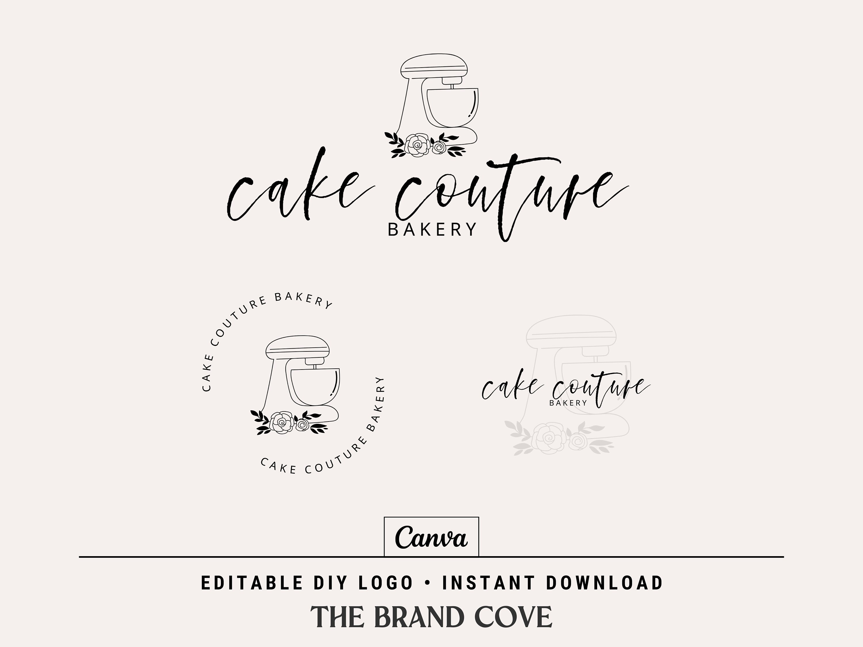 Editable Logo Design DIY Modern Bakery Logo Elegant Logo Minimalist ...