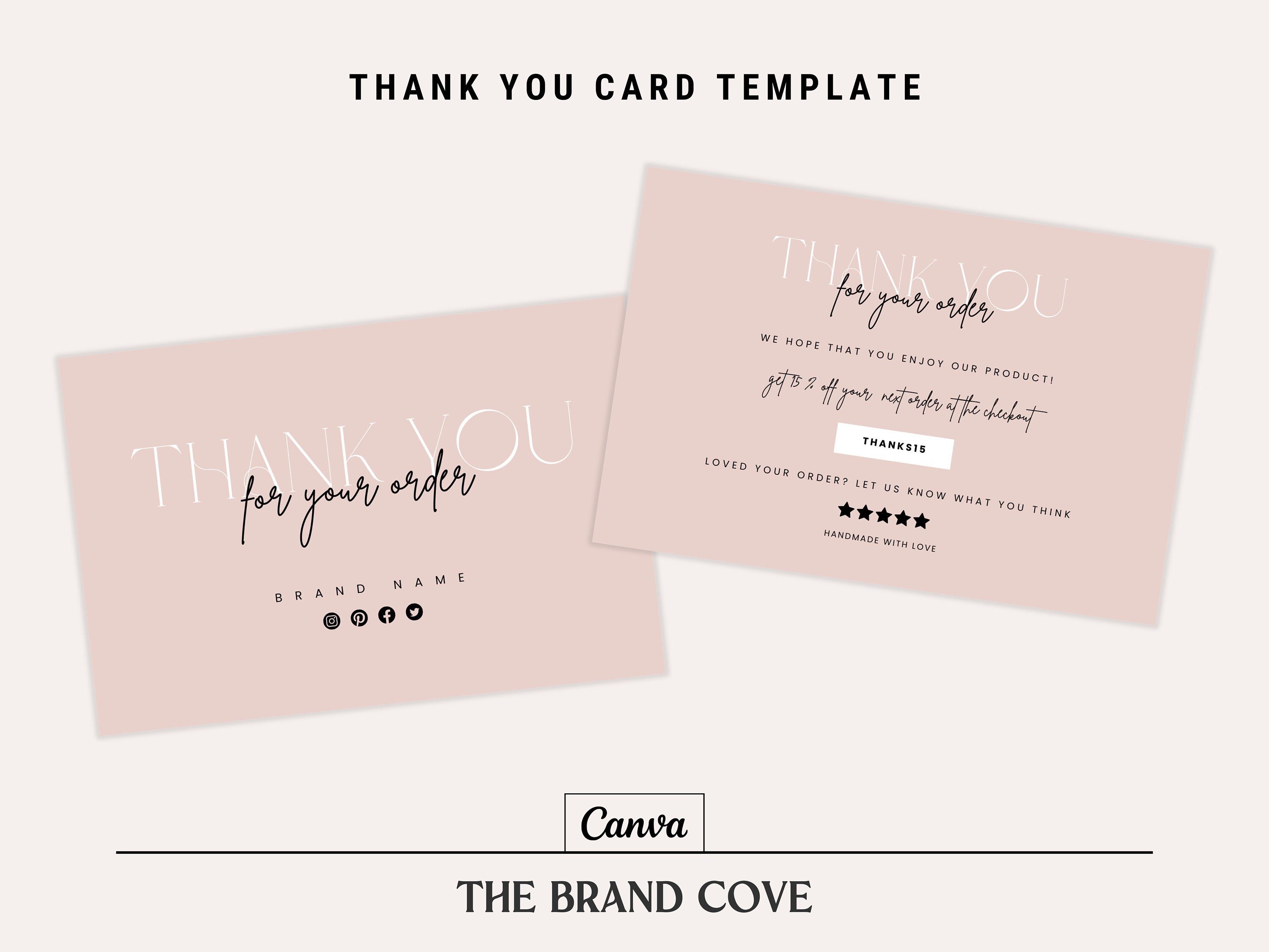 Thank You for Your Order Card Template Retro Business Thank You Card ...