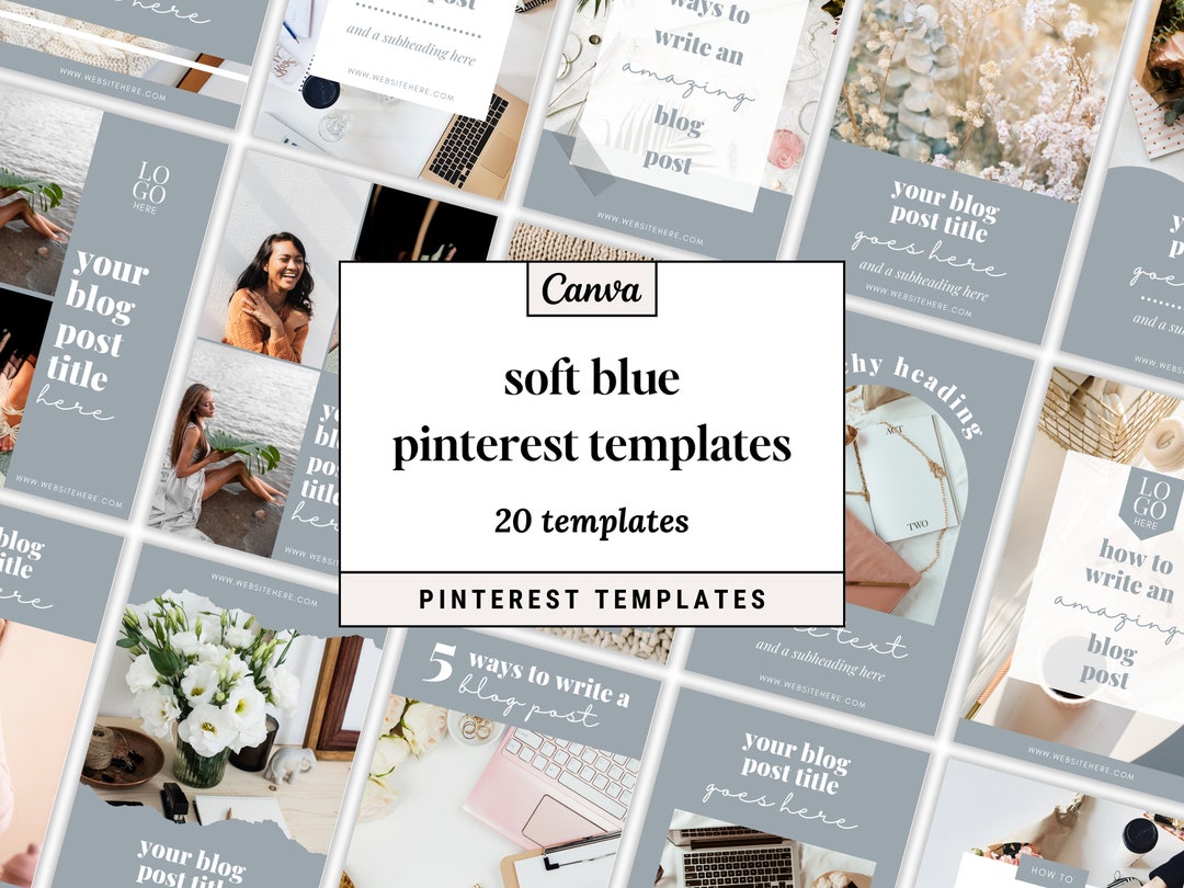 Soft Blue Pinterest Pin Templates Pinterest Templates Canva Pinterest ...