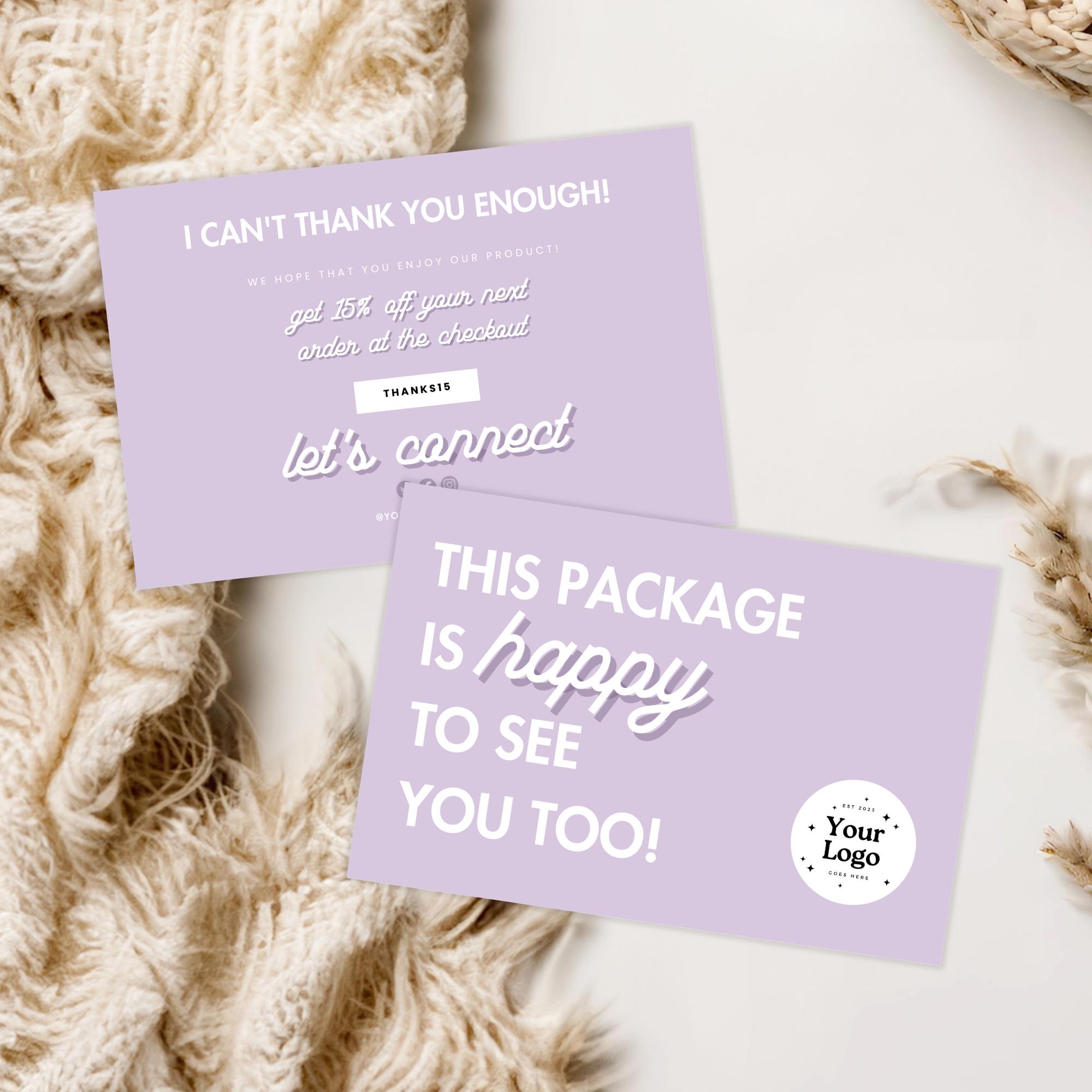 This Package is Happy to See You Too | Retro Business Thank You Card ...