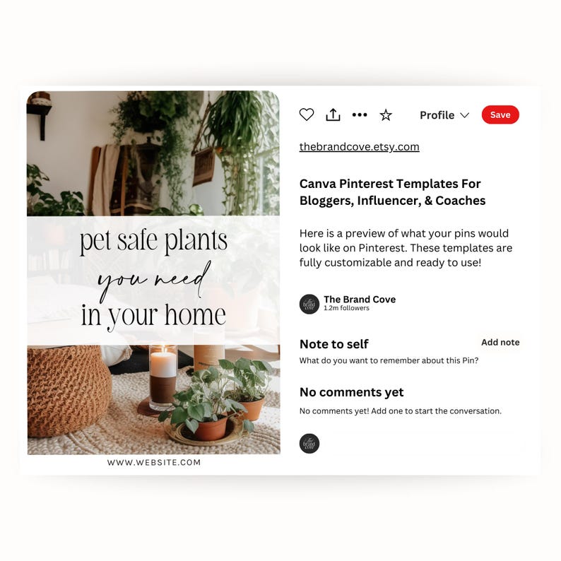 Plant Blogger Pinterest Pin Templates Pinterest Templates Canva ...