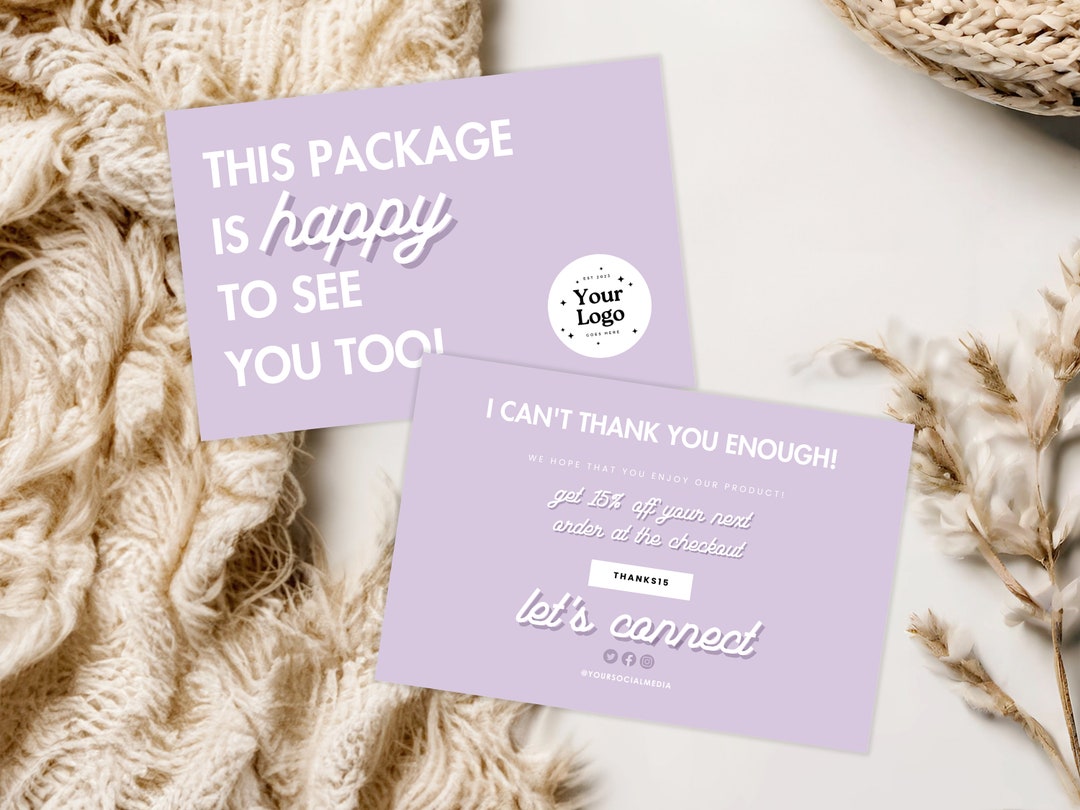 This Package is Happy to See You Too Retro Business Thank You Card ...
