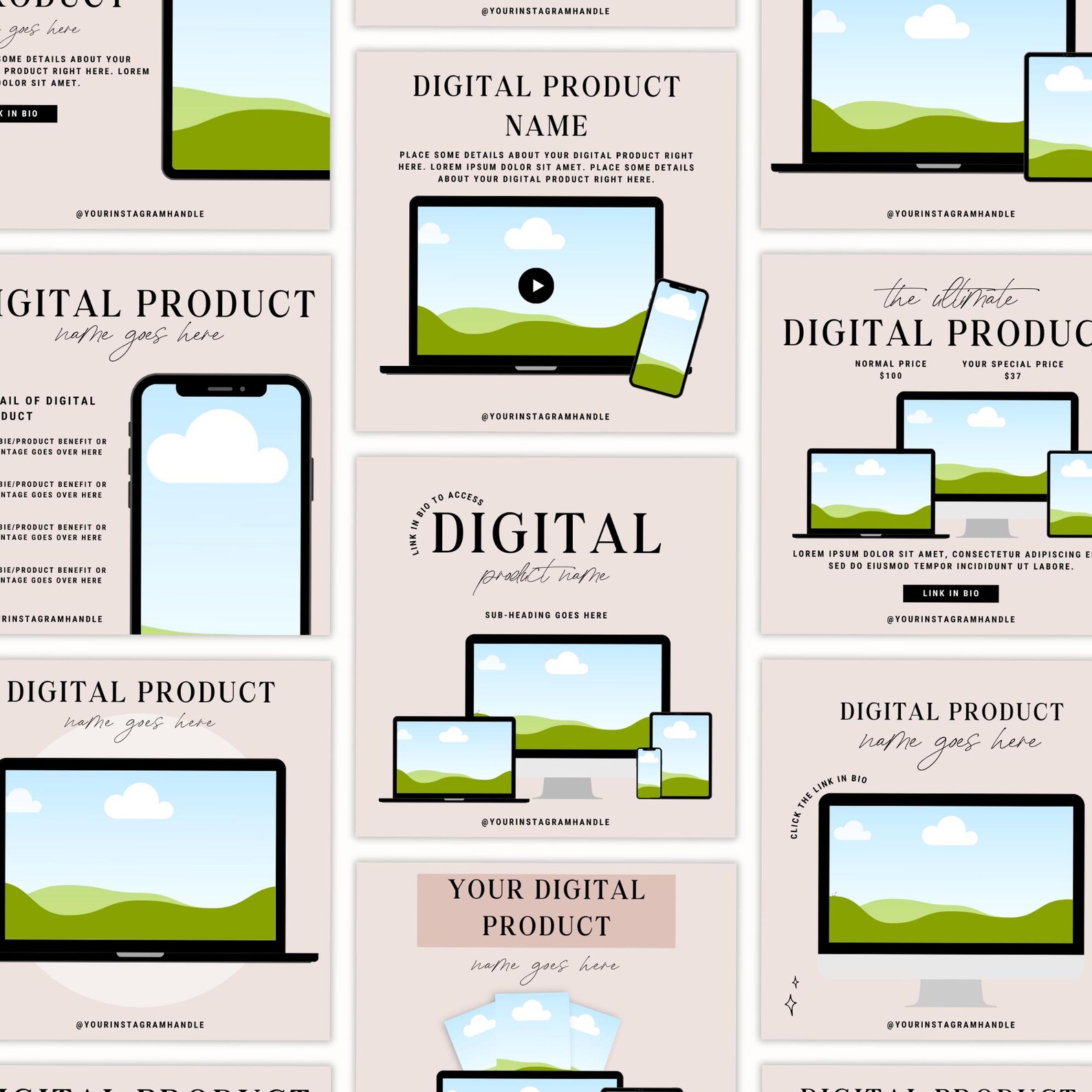 Digital Product Tech Mockups Instagram Post Templates | Canva Instagram ...