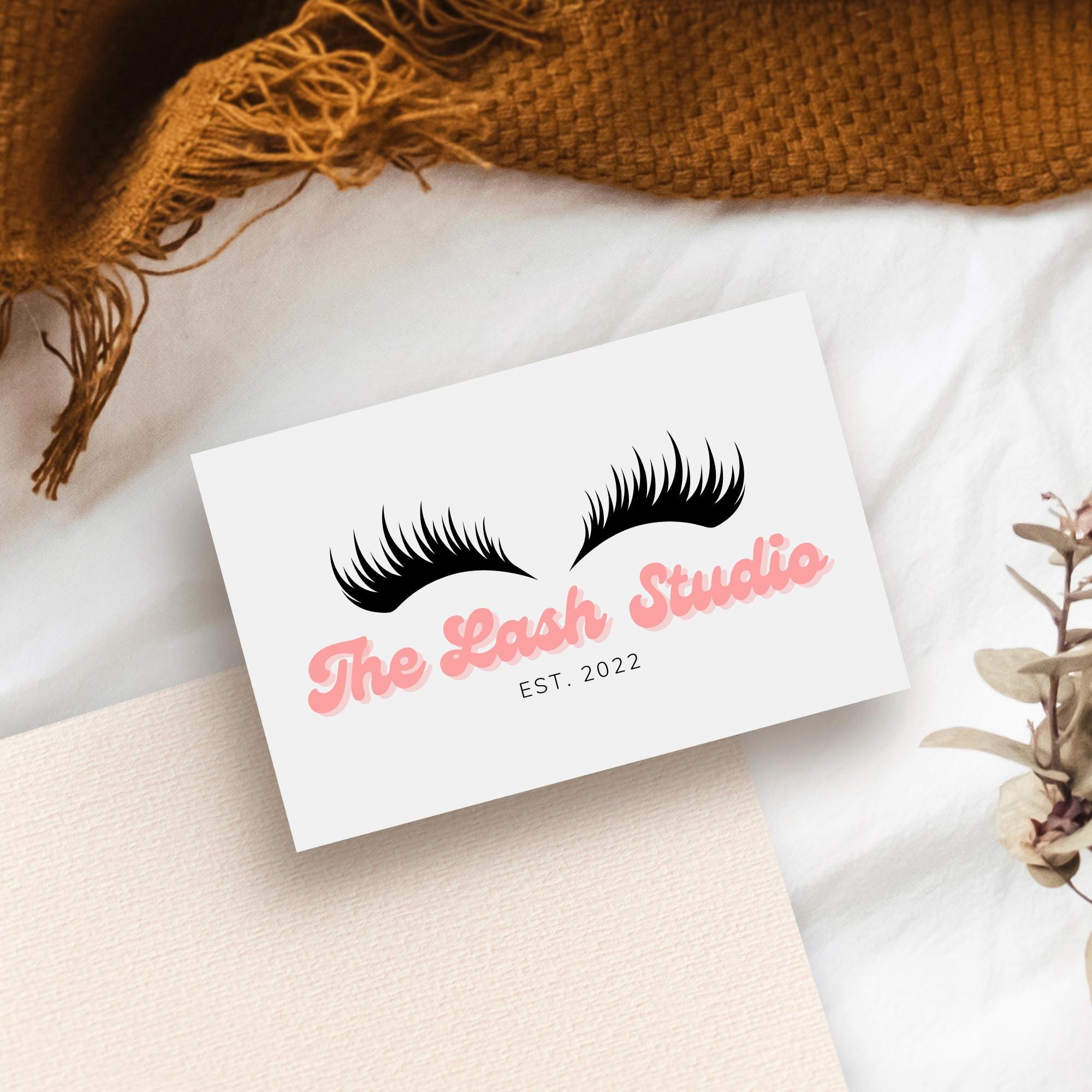 Editable Logo Design | DIY Lash Studio Logo | Retro Lash Artist Logo ...