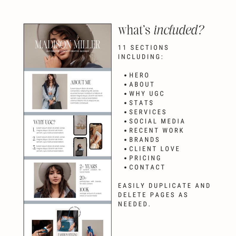 UGC Portfolio | UGC Template | UGC Portfolio Template | Ugc Media Kit ...