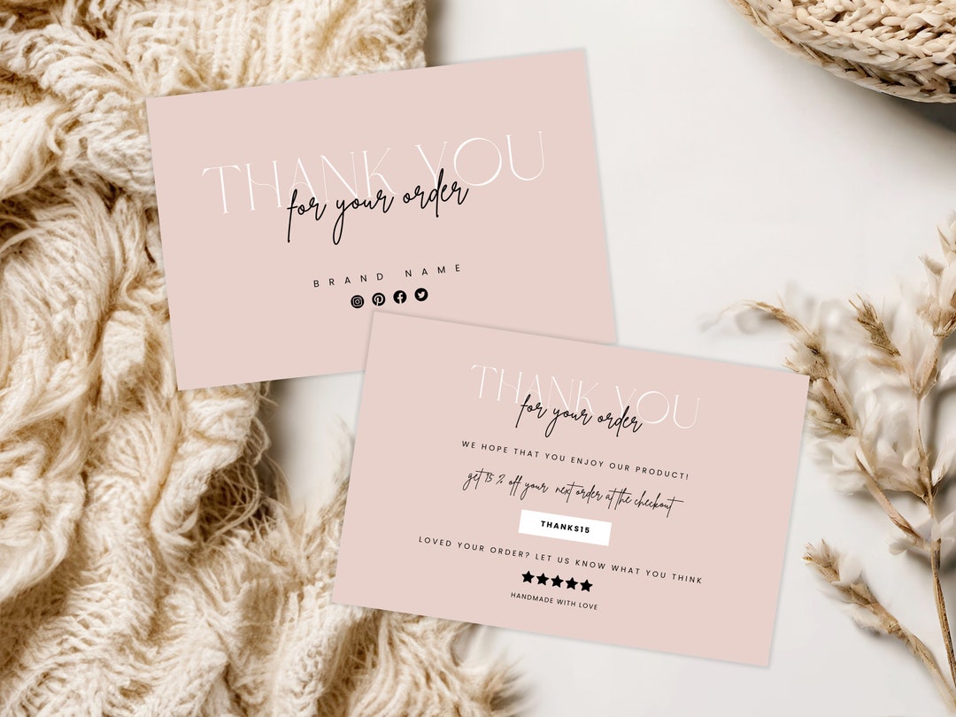 Thank You for Your Order Card Template Retro Business Thank You Card ...