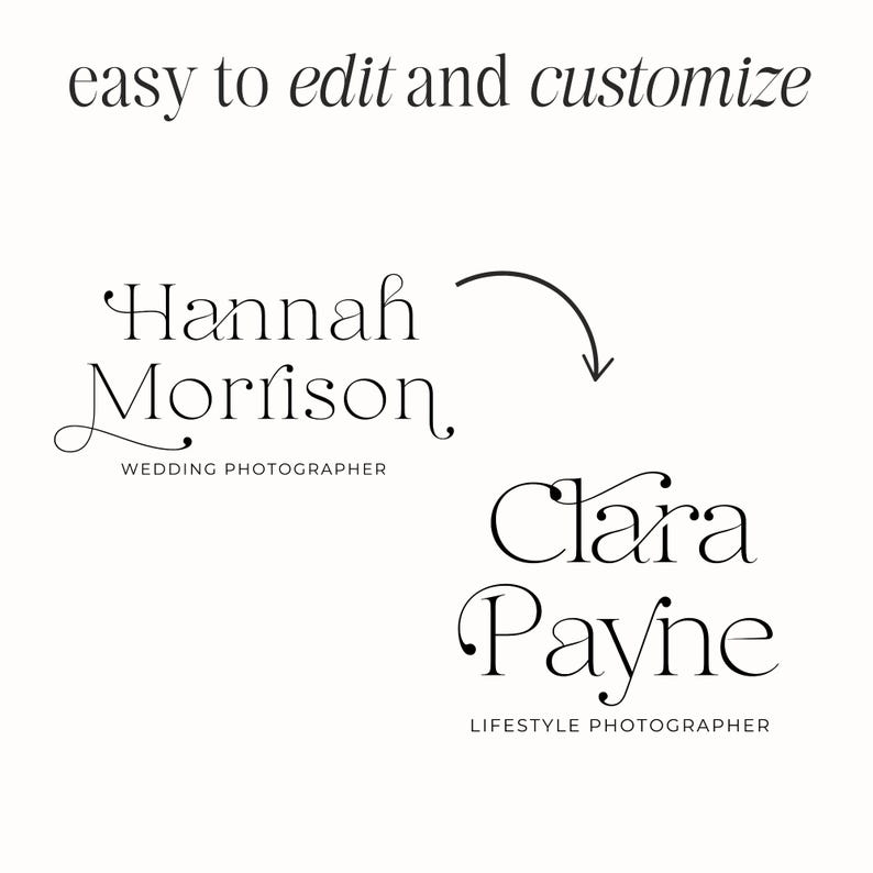 Editable Logo Design | DIY Modern Photography Logo | Elegant Logo ...