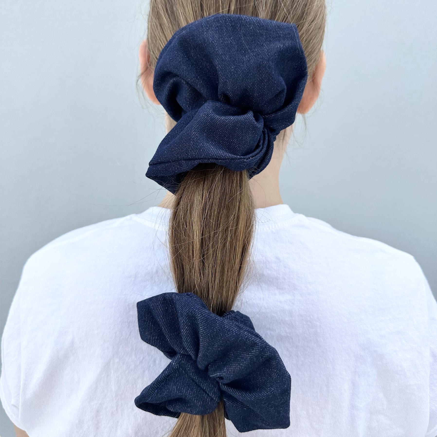 Oversized Raw Denim Scrunchie Blue Scrunchie Handmade Cute Hair ...