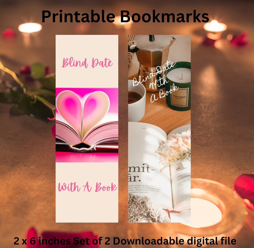 Blind Date With A Book Bookmark, Downloadable File, Digital File ...