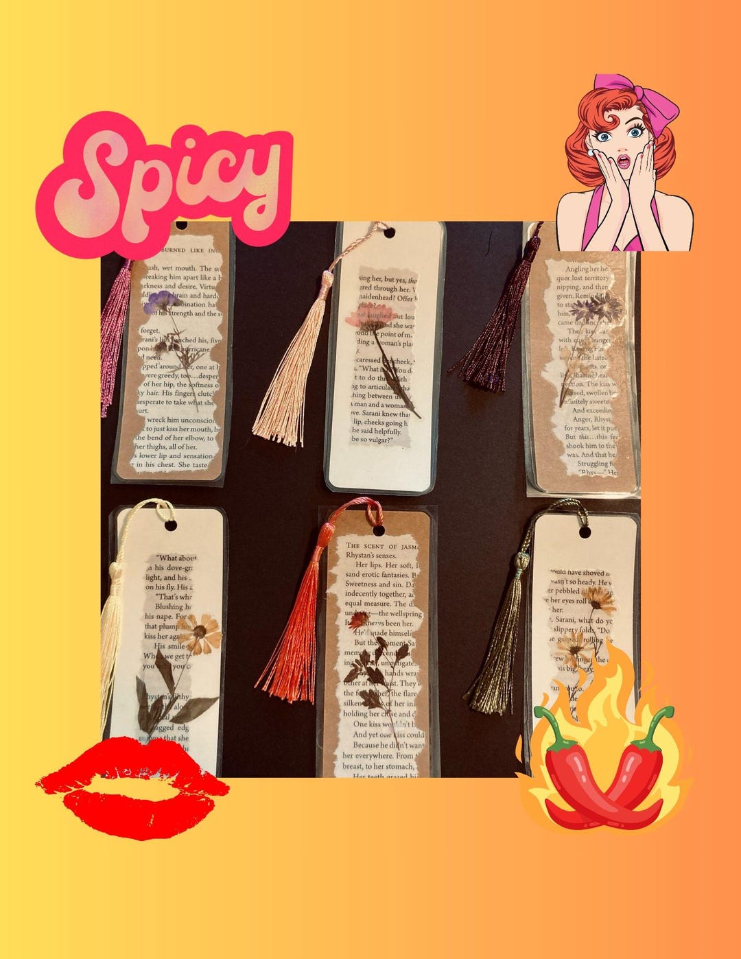 Spicy Romance Bookmarks Smut Smutmarks Book Accessories Chick Lit ...