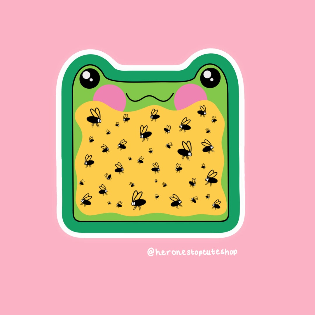 Frog Toast W/ Bug Butter Sticker, Cute Sticker, Vinyl Sticker, Water ...